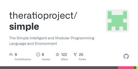 Github Theratioprojectsimple The Simple Intelligent And Modular Programming Language And