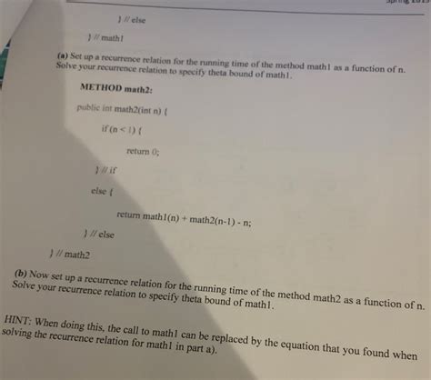 solved 3 25 pts ] given this method method math1 public