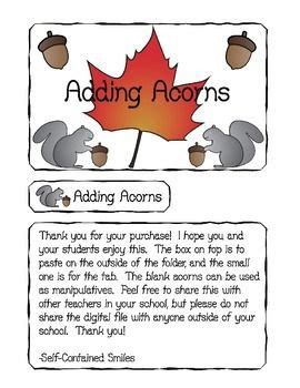 Adding Acorns File Folder Game Free File Folder Games Folder Games File Folder Games Free