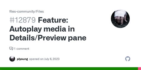 Feature Autoplay Media In Detailspreview Pane · Issue 12879 · Files Communityfiles · Github