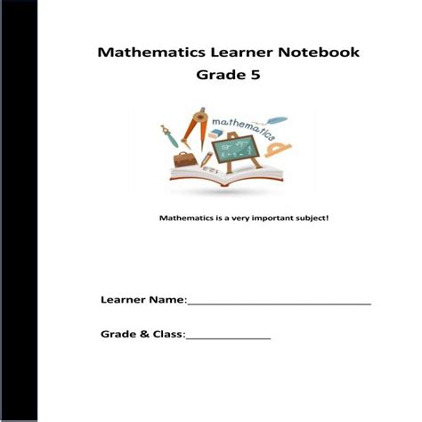 Grade 5 Maths Learner Notebook Covering All 125 Slides In The