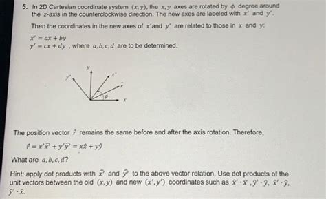 Solved 5 In 2D Cartesian Coordinate System X Y The X Y Chegg Com