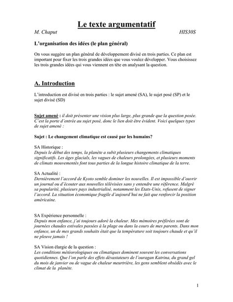 Le Texte Argumentatif