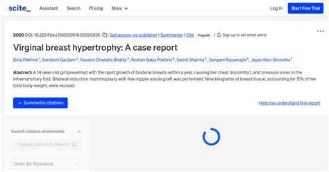 Virginal Breast Hypertrophy A Case Report Scite Report