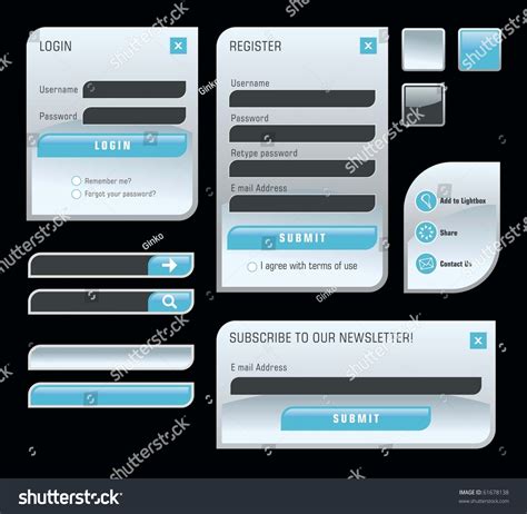 Set Web Forms Stock Vector Royalty Free Shutterstock