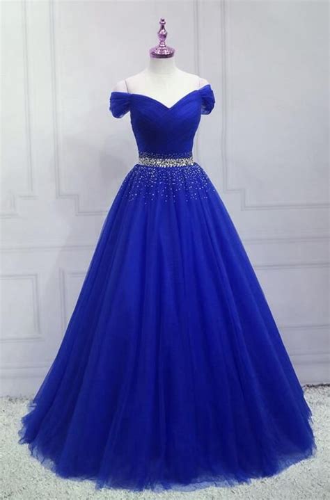 Royal Blue Beaded Long Sweetheart Prom Dress Artofit