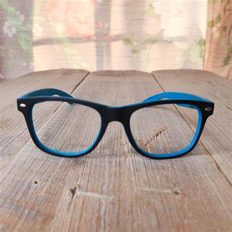 Square Black And Blue Glasses Frames Only Costumeravefestivalpartyanimefunnovelty Women