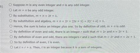 Solved Theorem The Sum Of Any Even Integer And Any Odd