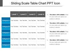 Sliding Scale Table Chart Ppt Icon PowerPoint Presentation Templates PPT Template Themes