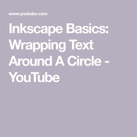 Inkscape Basics Wrapping Text Around A Circle YouTube Basic Wraps Text