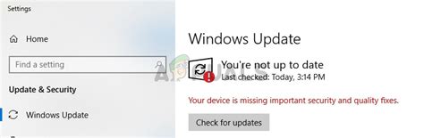 Fix Your Device Is Missing Important Security And Quality Fixes