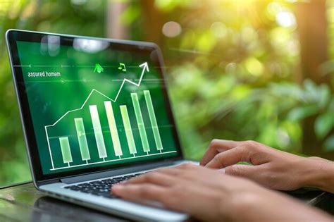 Businessman Using Computer Analyzes Profitability Of Business Graph On Visual Screen Digital And