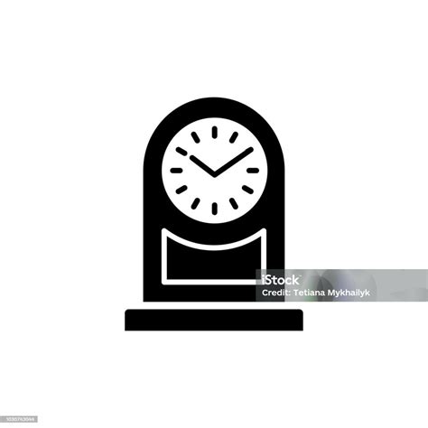 벡터 일러스트 빈티지 책상 시계입니다 시간을 측정 하기 위한 아날로그 장치의 평면 아이콘입니다 오래 된 탁상 시계입니다 흰색 바탕에 고립 된 개체입니다 가정 생활에 대한