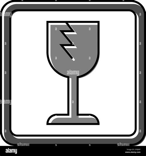 Fragile Product Label Warning Color Icon Vector Illustration Stock Vector Image And Art Alamy