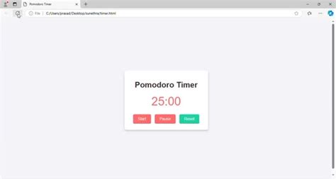 Sunethra R On Linkedin Webdevelopment Javascript Pomodorotimer