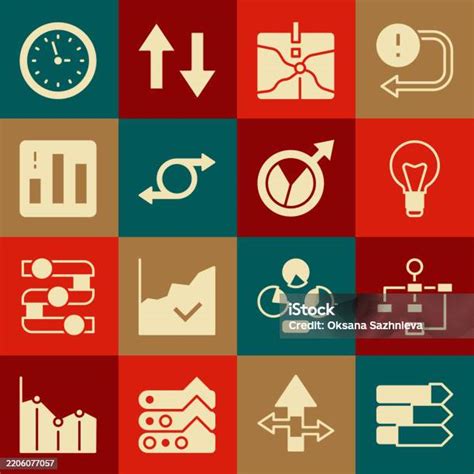 파이 차트 인포그래픽 계층 구조 조직도 전구 교차점 화살표 시계 및 금융 성장 아이콘을 설정합니다 벡터 0명에 대한 스톡 벡터 아트 및 기타 이미지 Istock