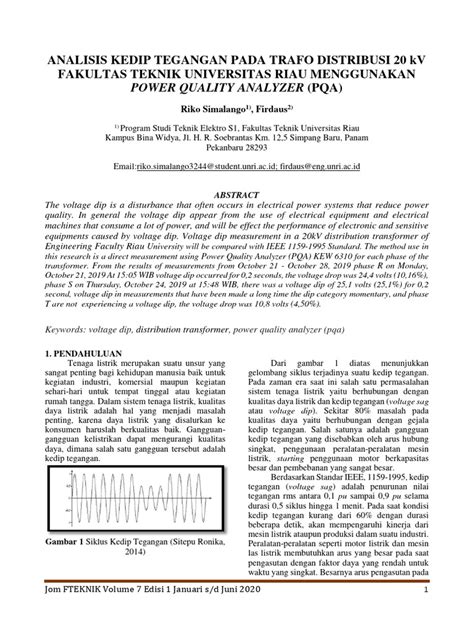 Analisa Kedip Tegangan Dengan Power Quality Analyzer Pdf