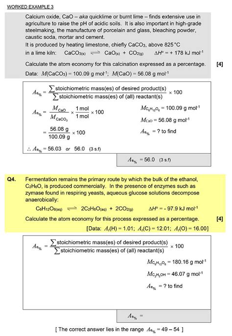 Calculating Atom Economy For A Chemical Reaction