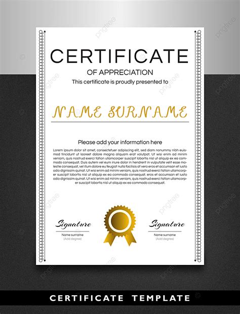 Simple Certificate Vertical Template Design Vol 67 Vector Template