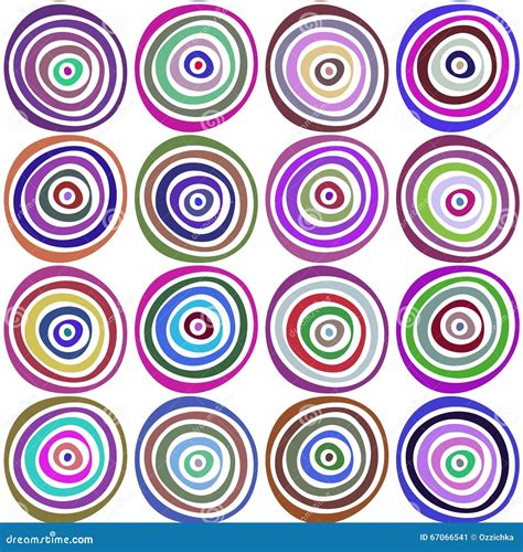 Seamless Stylish Hand Drawn Pattern Vector Illustration With Concentric Circles Stock Vector