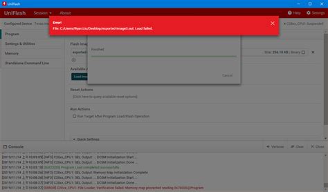 Tms320f280041 Questions Reagrding Verification Error In Uniflash