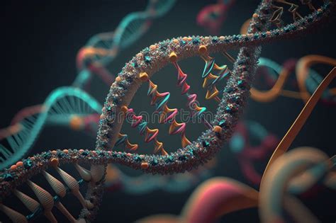 Ai Generative 3d Dna Science And Technology Background Stock Illustration Illustration Of Code