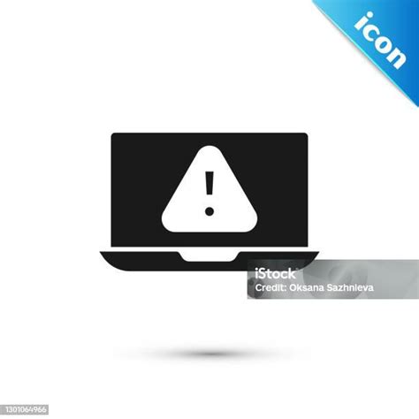 흰색 배경에 격리 된 느낌표 아이콘회색 노트북 경고 메시지 스마트 폰 알림 벡터 개념에 대한 스톡 벡터 아트 및 기타 이미지 개념 경계 표지 기민 Istock
