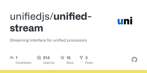 GitHub Unifiedjs Unified Stream Streaming Interface For Unified Processors