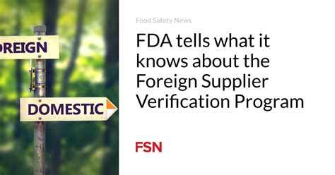 Foreign Supplier Verification Program Template Prntbl