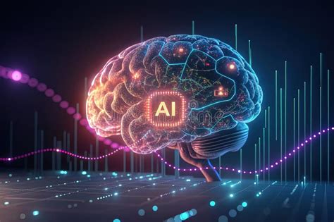 Ai Brain Neural Network Futuristic Technology Data Analysis And Growth Stock Illustration