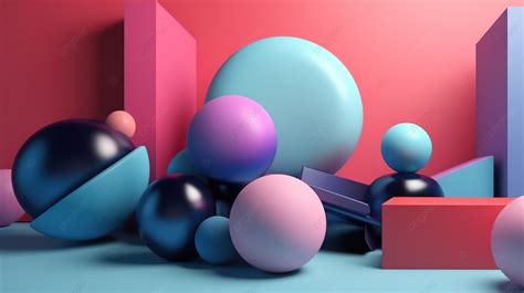 다채로운 3d 모양과 분야 3d 렌더링 추상 여러 개체 미니멀 배경 고화질 사진 사진 배경 일러스트 및 사진 무료 다운로드 Pngtree