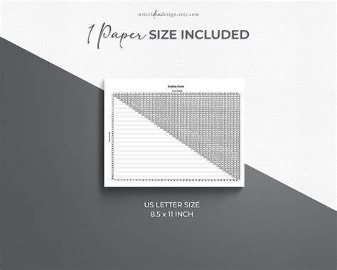 Printable Grading Scale Chart An Essential Reference Tool Etsy Israel