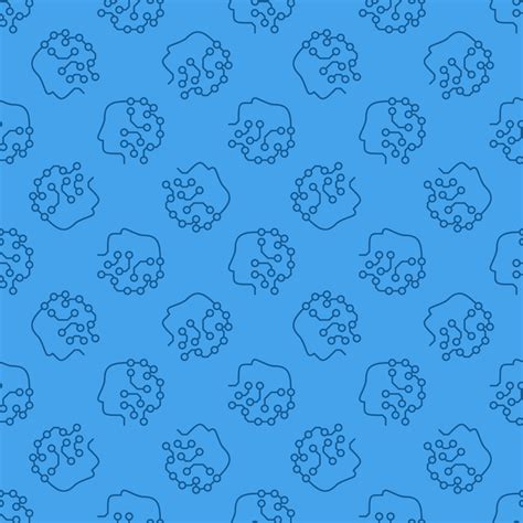 Machine Learning Robot Head Vector Ml Blue Line Seamless Pattern 22821337 Vector Art At Vecteezy