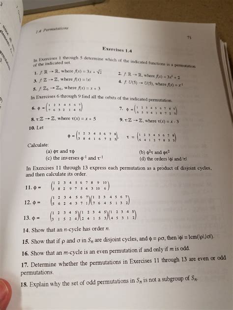 solved 14 permutations 71 exercises 1 4 es 1 through 5