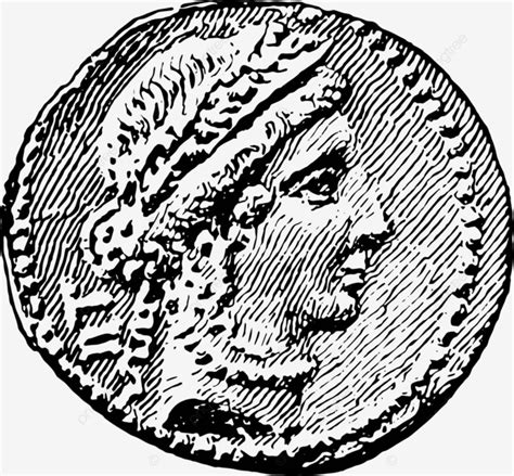 Coin Of Csar Vintage Illustration Illustration Drawing Caesar Vector
