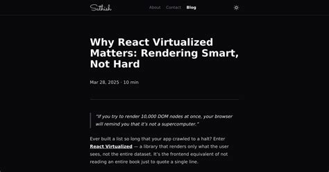 Why React Virtualized Matters Rendering Smart Not Hard