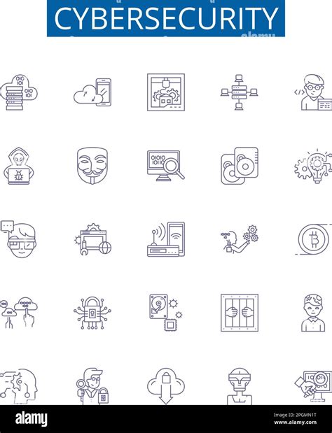 Cybersecurity Line Icons Signs Set Design Collection Of Cybersecurity Network Security