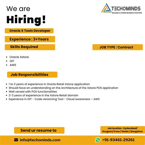 techominds pvt ltd on linkedin hiring developer oracle xstore git