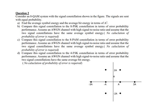 Solved Question 2 Consider An 8 Qam System With The Signal