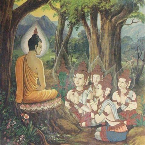 ภาพพรหมอาราธนา ส ธรรมภักดี พิมพ์ที่ Japan ปีพ ศ 2480 2490 ตามความในคัมภีร์มัชฌิมนิกาย เมื่อพระ