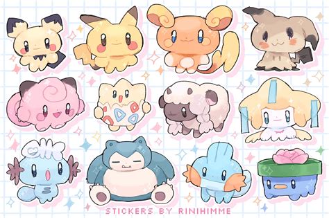 Rinihimme Alolan Raichu Clefairy Jirachi Lotad Mimikyu Mudkip Pichu Pikachu Snorlax