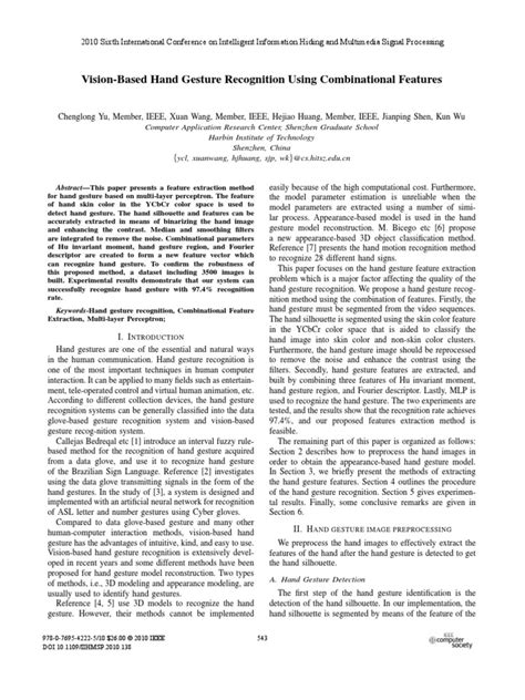 pdf vision based hand gesture recognition using com bi national features dokumen tips