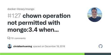 Chown Operation Not Permitted With Mongo34 When Mounting Nfs Volume Via Kubernetes · Issue