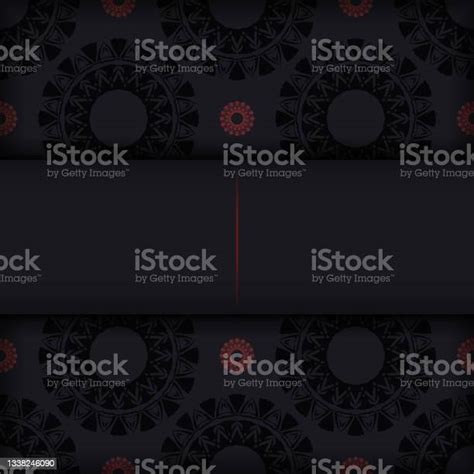 빨간색 그리스 패턴과 검은 색의 인쇄 디자인 엽서를위한 고급스러운 벡터 템플릿 텍스트와 추상 장식을 위한 장소로 초대 준비 0