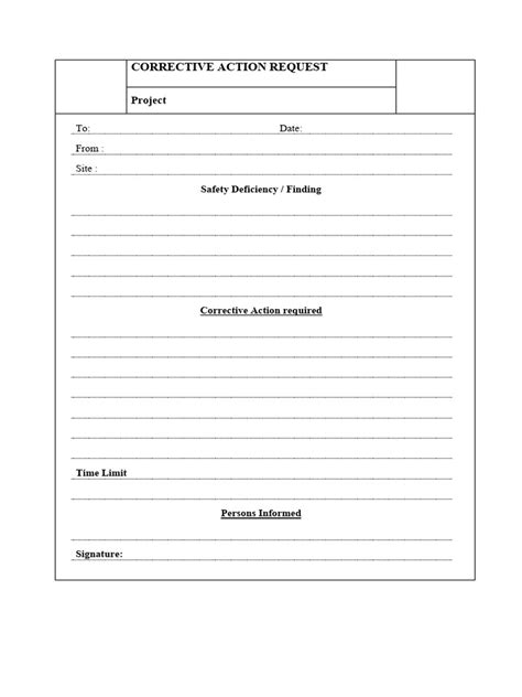 corrective action request pdf