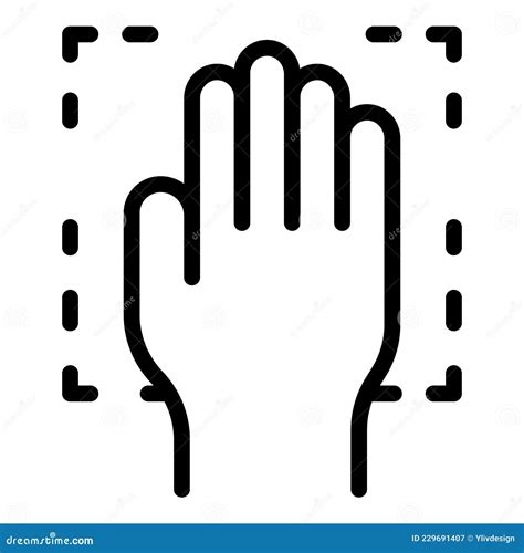 Smart Palm Identification Icon Outline Vector Biometric Recognition Stock Vector Illustration