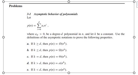 Solved 3 1 Asymptotic Behavior Of Polynomials Let