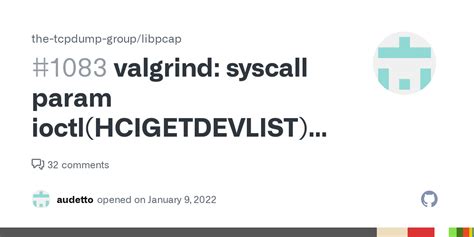 Valgrind Syscall Param Ioctlhcigetdevlist Points To Uninitialised Bytes · Issue 1083 · The