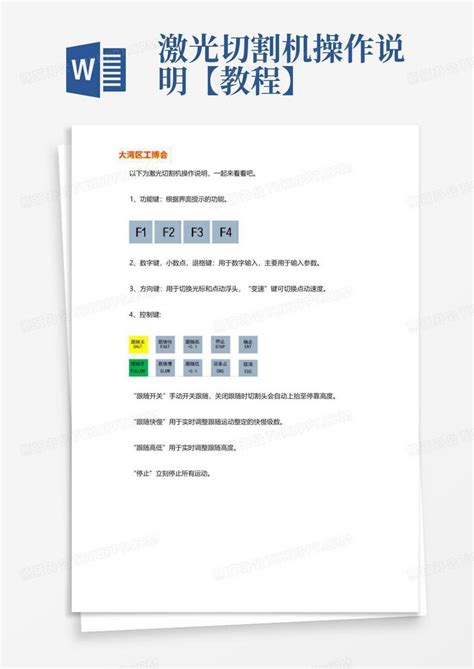 激光切割机操作说明【教程】word模板下载编号lgazjnym熊猫办公