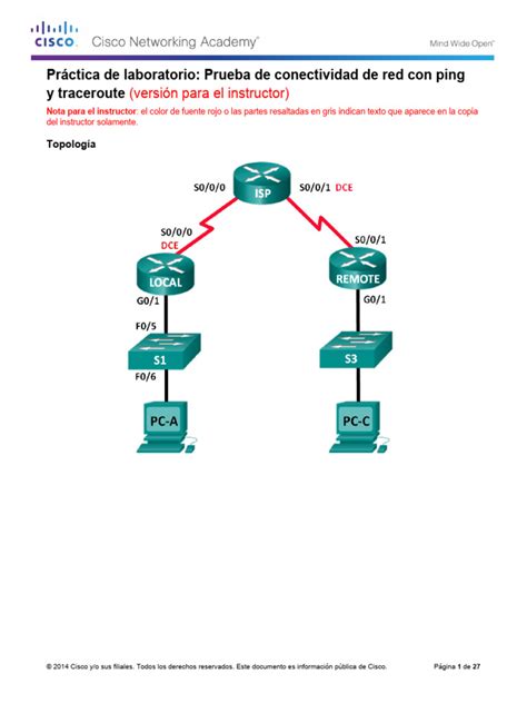 8327 Lab Testing Network Connectivity With Ping And Traceroute Ilm Pdf Enrutador